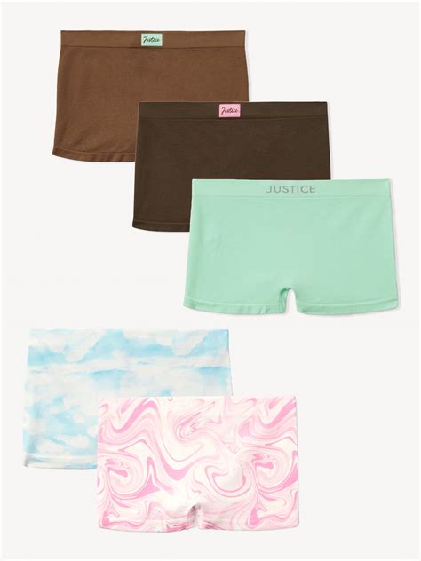 Justice Girls Shades Collection Shortie Undies 5 Pack Sizes 6 16