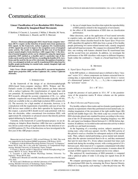 pdf linear classification of low resolution eeg patterns produced by