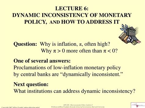 ppt addressing dynamic inconsistency in monetary policy powerpoint
