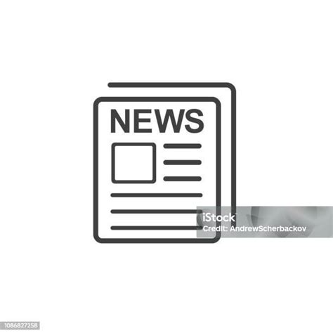 신문 아이콘 평면 간단한 선형 표시 뉴스 기호 벡터 일러스트입니다 0명에 대한 스톡 벡터 아트 및 기타 이미지 0명 굽은 기사 출판 Istock