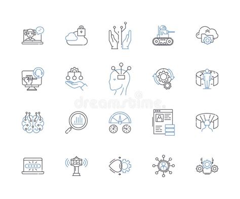 Sales Automation Line Icons Collection Efficiency Prospecting
