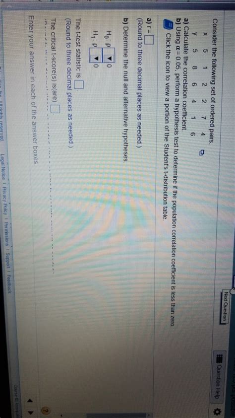 Solved Next Question Consider The Following Set Of Ordered Chegg