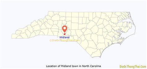 Map Of Midland Town North Carolina Thong Thai Real