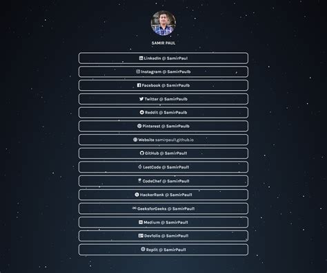 github samirpaulb link 🔗simple site to group all my profiles on social networks 🌎 in one