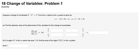 Solved Change Of Variables Problem Points Suppose Chegg