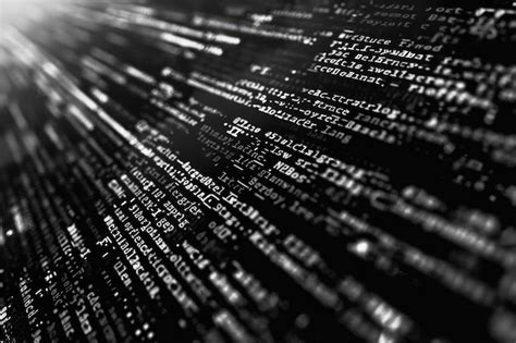 Premium Photo Black And White Code Background Javascript Code On Computer Screen