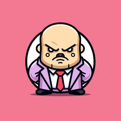 Premium Vector A Cartoon Man With A Bald Head And A Pink Background