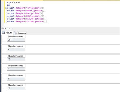 SQL Tarih Zaman Fonksiyonları Web Tasarım Programlama