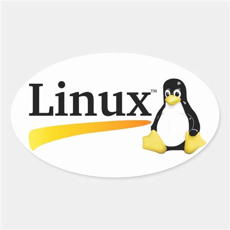 Linux Logo With Tux Products Oval Sticker Zazzle