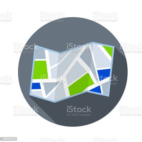 그림자가 있는 원에서 아이콘을 매핑합니다 도시 거리 앱에 대한 탐색 및 경로 검색 관광 및 여행 거리에 대한 스톡 벡터 아트 및 기타 이미지 Istock