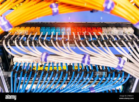 Network Panel Switch And Cable In Data Center Stock Photo Alamy