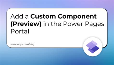 add a custom component preview in the power pages portal microsoft