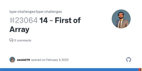 14 First Of Array · Issue 23064 · Type Challengestype Challenges · Github
