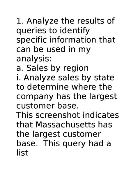 5 3 Major Activity Analyzing Queries 1 Analyze The Results Of