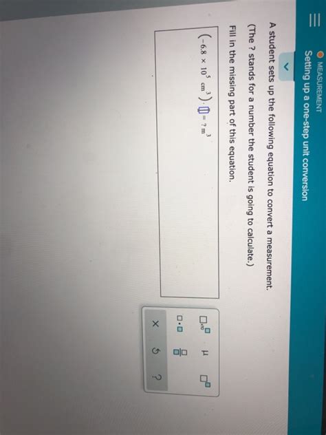 Solved O MEASUREMENT Setting Up A One Step Unit Conversion A Chegg Com