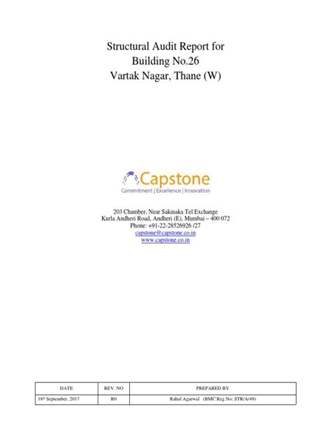 Structural Audit Report Building No 26 Pdf Corrosion Concrete Free 30 Day Trial Scribd