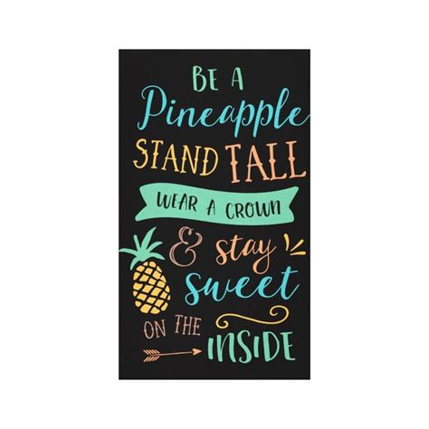 Be A Pineapple Quote Inspirational Canvas Zazzle Pineapple Wall