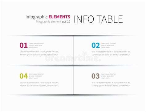 4 Columns Infographic Table Stock Vector Illustration Of Abstract
