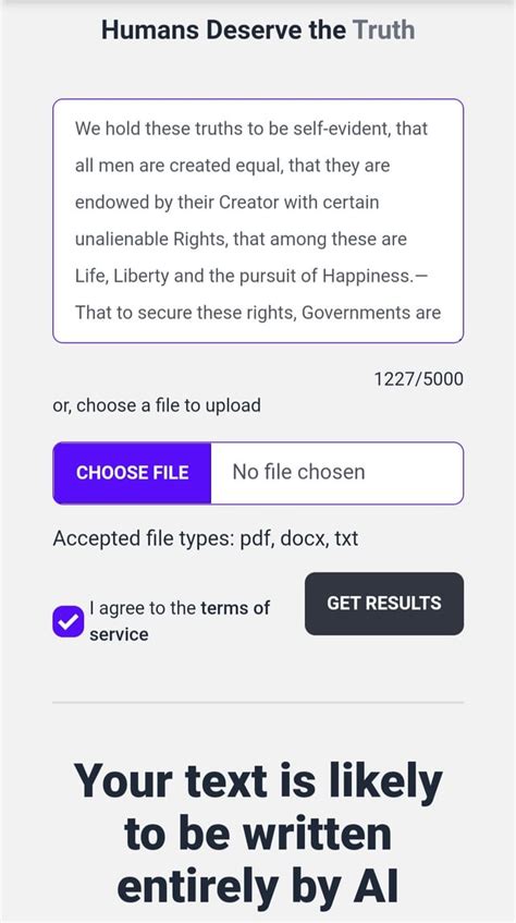 Gpt Zero An Ai Detector On Us Declaration Of Independence Feel Bad For People Who Got Falsely