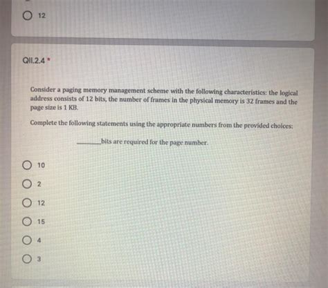 Solved Consider A Paging Memory Management Scheme With The