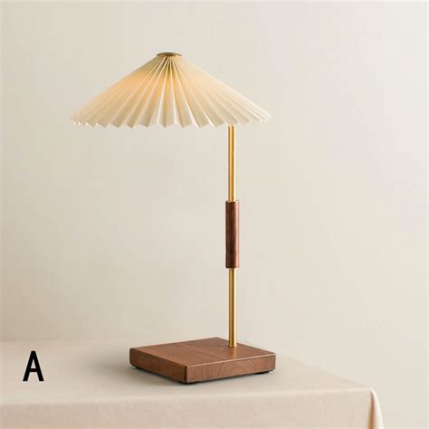Classic Black Walnut Umbrella Shaped Table Lamp Exquisite T Feelt