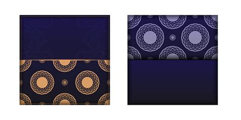 고급 장식과 파란색 디자인 엽서에 대한 템플릿 텍스트 및 빈티지 패턴에 대한 장소와 초대 준비 0명에 대한 스톡 벡터 아트 및