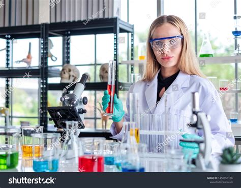 Female Scientist Testing Experiment Science Lab Stock Photo 1458056186 Shutterstock