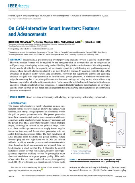 Pdf On Grid Interactive Smart Inverters Features And Advancements