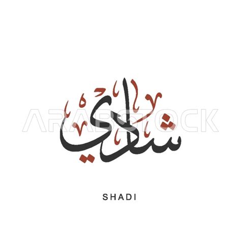Shadi An Arabic Name For Males Cursive Of The Name Shadi In Black In Arabic And English