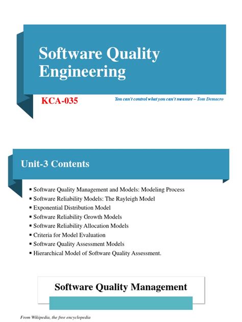 Software Quality Engineering Unit 3 Pdf Reliability Engineering Quality Assurance