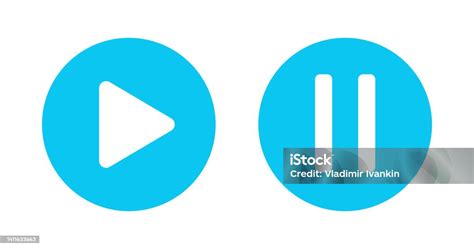 재생 및 일시 중지 아이콘 Ui 인터페이스 개체 그룹에 대한 스톡 벡터 아트 및 기타 이미지 개체 그룹 검은색 교통 신호 표지판 Istock