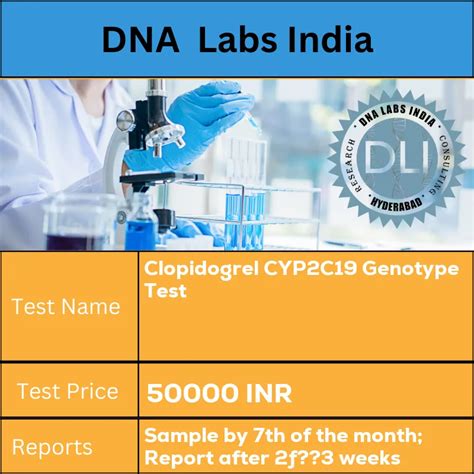 Clopidogrel Cyp2c19 Genotype Test Cost 50000 Inr In India
