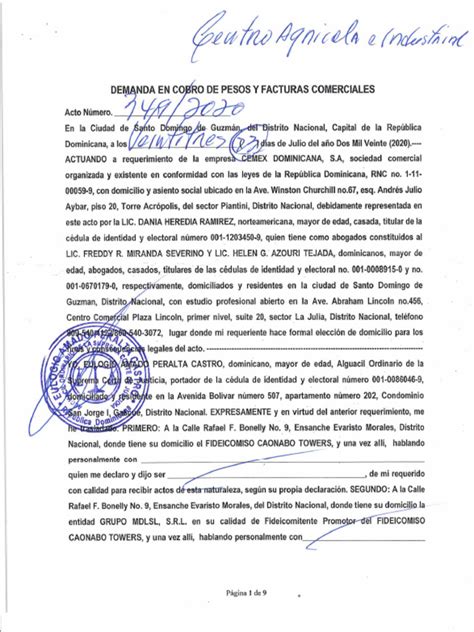Demanda En Cobro De Pesos Pdf
