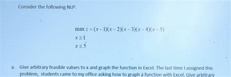 Solved Consider The Following Nlp