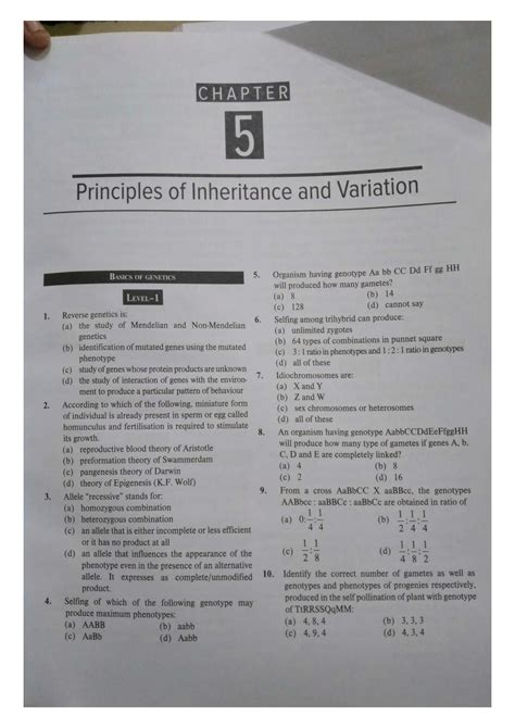 Solution Principles Of Inheritance And Variation Questions Studypool
