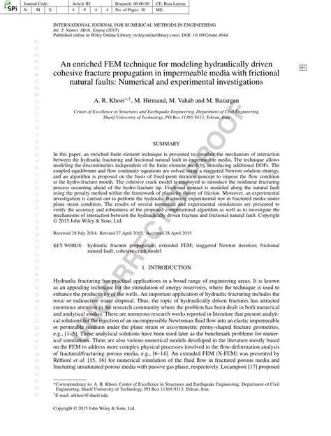 Pdf An Enriched Fem Technique For Modeling Hydraulically Driven