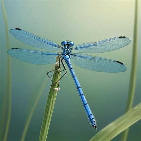 Damselfly With Prey Premium Ai Generated Image
