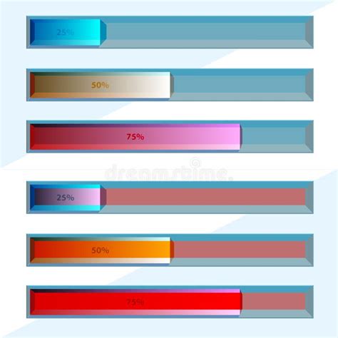 progress indicators and progress loading bars for ui infographics and web stock vector