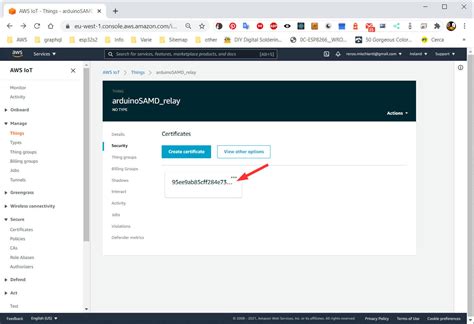 aws iot core and mqtt services connect arduino samd wifinina devices 5 renzo mischianti