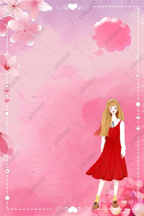 Beautiful Romantic Girls Day Poster Backgrounds Psd Free Download