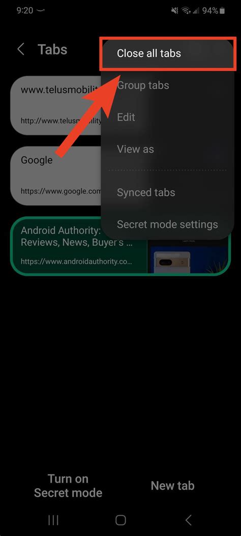 how to close tabs on android android authority