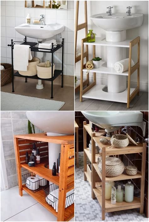 Pedestal Sink Storage And Organization Ideas Use The Available Space