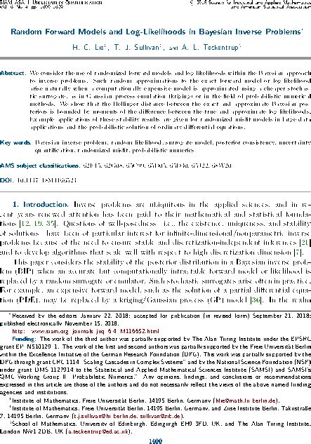Tim Sullivan Inverse Problems