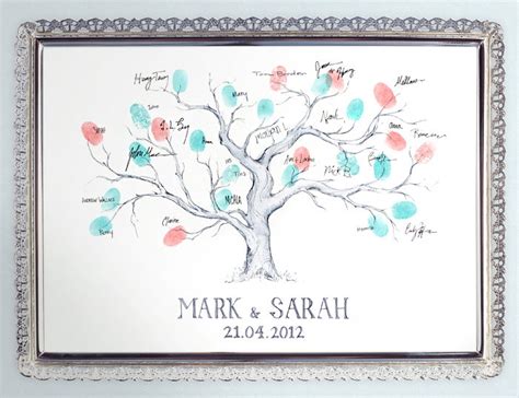 Custom Wedding Tree Illustration For Fingerprints