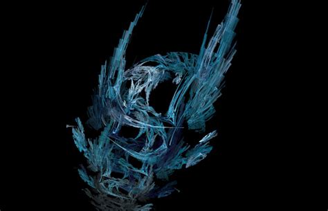 검은 배경에 흰색 파란색 프랙탈 패턴입니다 디지털 예술입니다 3d 렌더링입니다 컴퓨터 생성 이미지 가정의 방에 대한 스톡 사진