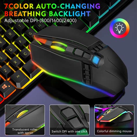 Lighted Led Wireless Keyboard And Mouse Combo 87 Keys 2 4g Usb Receiver Rechargeable Ergonomic