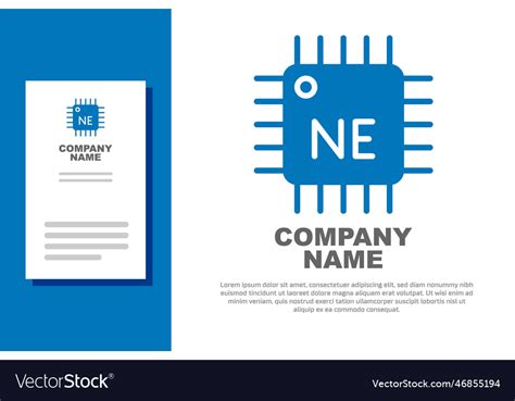 Blue Computer Processor With Microcircuits Cpu Vector Image