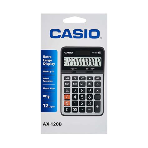 Casio 12 Digits Calculator Ax120b Online At Best Price Lulu Kuwait