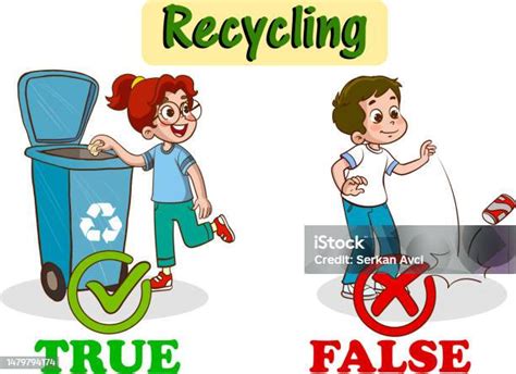 재활용 쓰레기통에 쓰레기를 버리는 아이들 쓰레기에 대한 스톡 벡터 아트 및 기타 이미지 쓰레기 교육 던지기 Istock