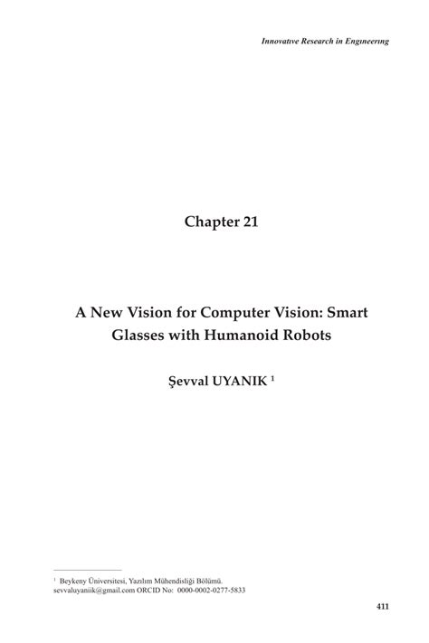 Pdf A New Vision For Computer Vision Smart Glasses With Humanoid Robots